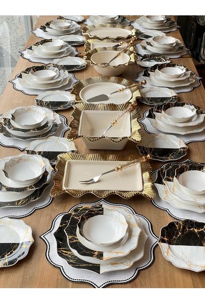 Rossev Yemek Takımı Marbel 71 Parça 12 Kişilik Rossev Yemek Takımı Marbel 71 Parça 12 Kişilik