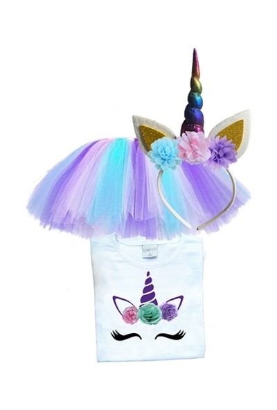 Bba New Trend 1 Yaş Doğum Günü Kostüm Tütü Astarsız Etek Seti Unicorn Etek Bba New Trend 1 Yaş Doğum Günü Kostüm Tütü Astarsız Etek Seti Unicorn Etek