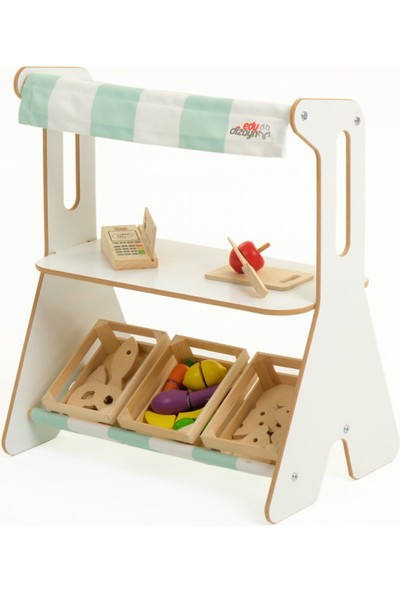 Mia Ahşap Eğitici Oyuncak Manav ve Alışveriş Masası