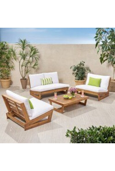 Zerka Concept Conforlove Bahçe-Balkon Ahşap Koltuk 2+1