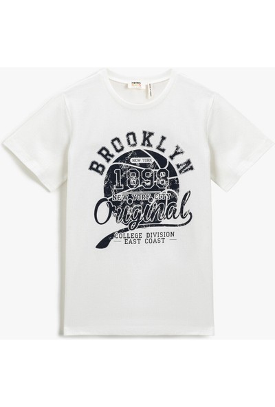 Koton Şehir Baskılı Kısa Kollu Tişört Pamuklu