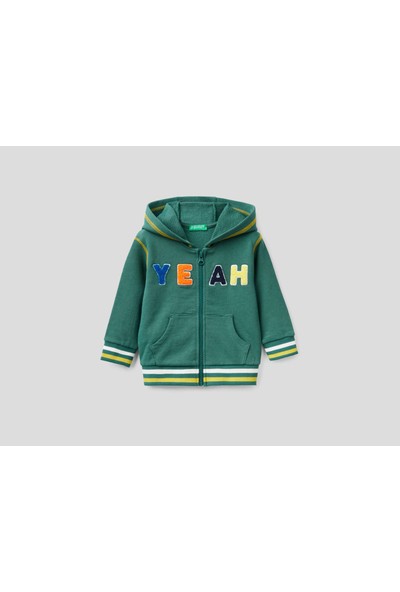 Benetton Kabartma Baskı Swetashirt