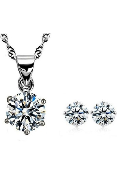 Sahey Zirkon Taşlı Gümüş Takı Seti - TS1103