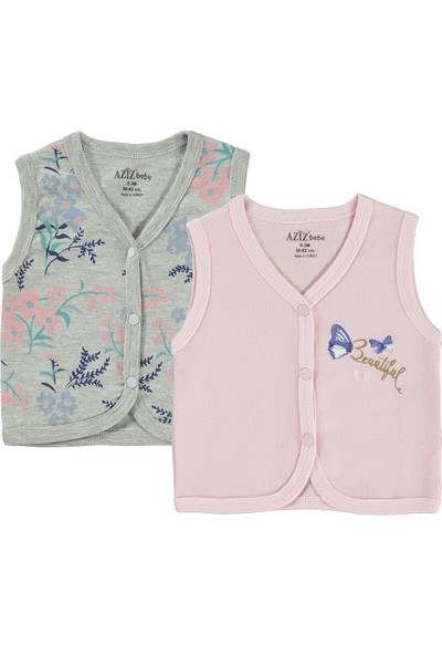 Aziz Bebe Kız Bebek 2'li Yelek Takım 1-18 Ay Pembe Aziz Bebe Kız Bebek 2'li Yelek Takım 1-18 Ay Pembe