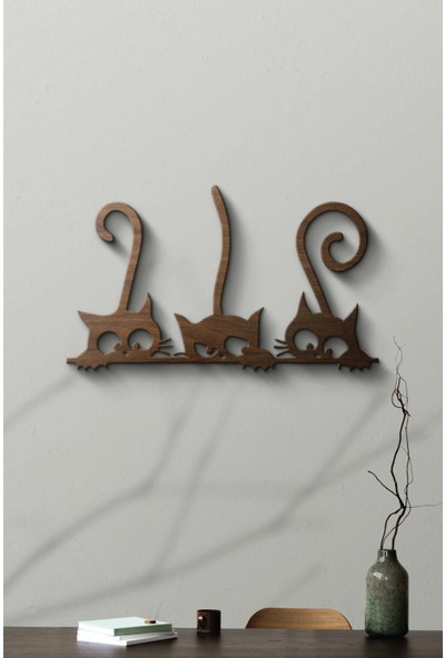 Kusva Ahşap Yavru Kediler Dekoratif Tablo