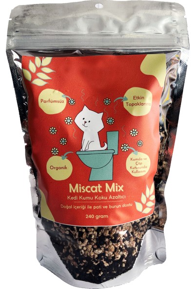 Miscat Mix 240 gr Kedi Kumu Koku Azaltıcı Miscat Mix 240 gr Kedi Kumu Koku Azaltıcı