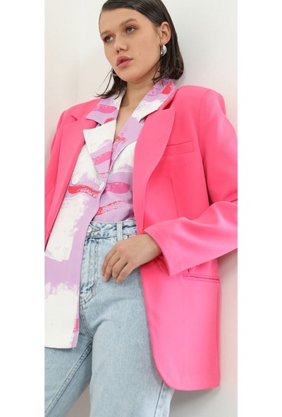 The Ness Collection Fuşya Blazer Ceket The Ness Collection Fuşya Blazer Ceket