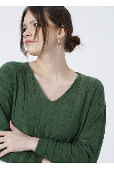 Fabrika 20233 Haki Kadın Kazak