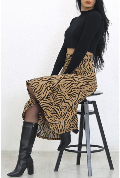 Nikadu Süet Çan Etek Kahvezebra - 405.1234.