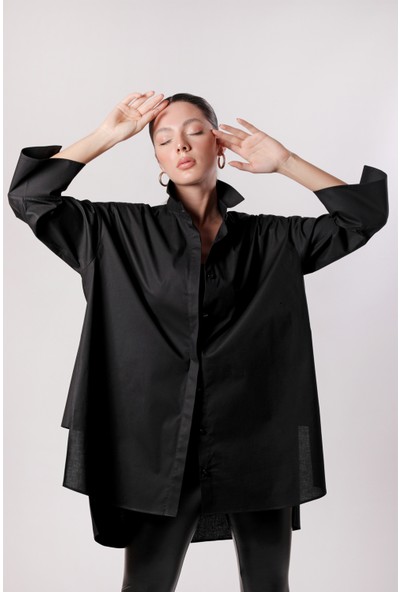 Mezz Official Oversize Siyah GÖMLEK-MSPG20210037 Mezz Official Oversize Siyah GÖMLEK-MSPG20210037