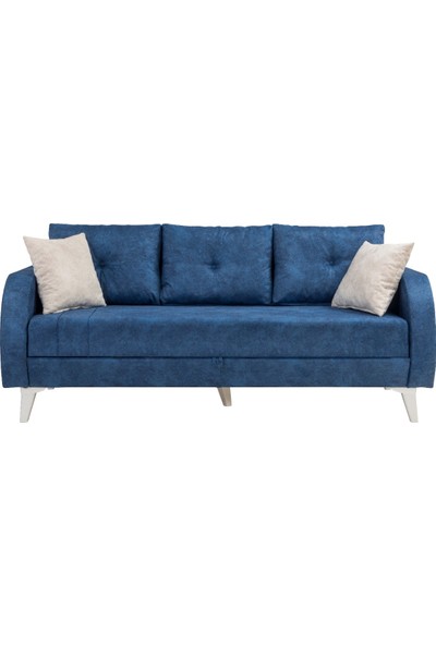 Sefa Home Oval Kanepe Sandıklı Mavi