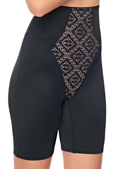 Belinay 0296 Dantelli Yüksek Bel Kadın Tayt Korse Siyah M