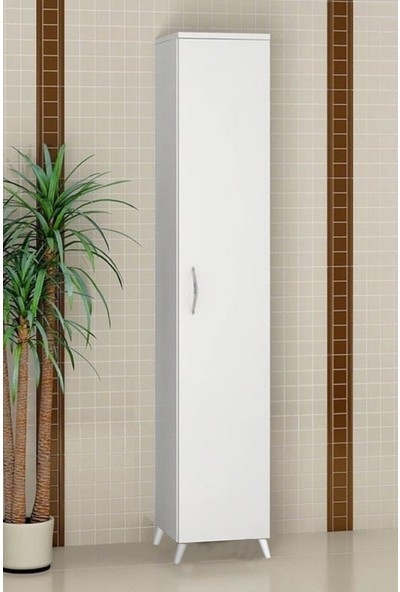 Gökberk 5 Raflı Tek Kapaklı Banyo Dolabı Çok Amaçlı Dolap