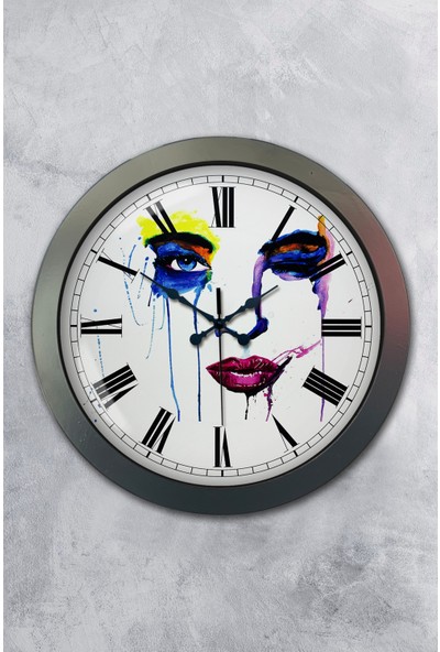 Platin Saat 36 cm Antrasit Metal Modern Sanat Duvar Saati Platin Saat 36 cm Antrasit Metal Modern Sanat Duvar Saati