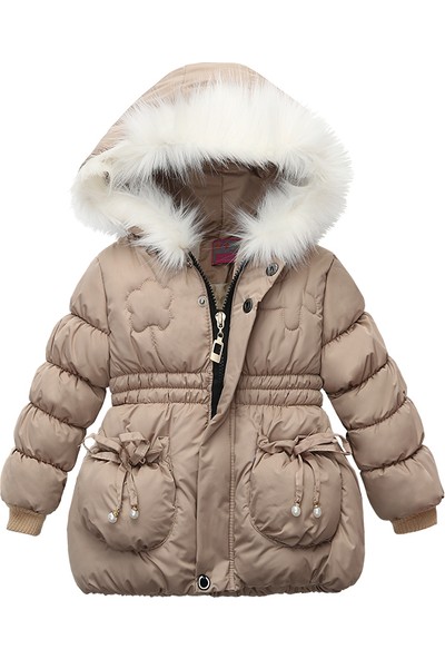 Sunshine Kız Çocuk Kapüşonlu Mont - Gri (Yurt Dışından)