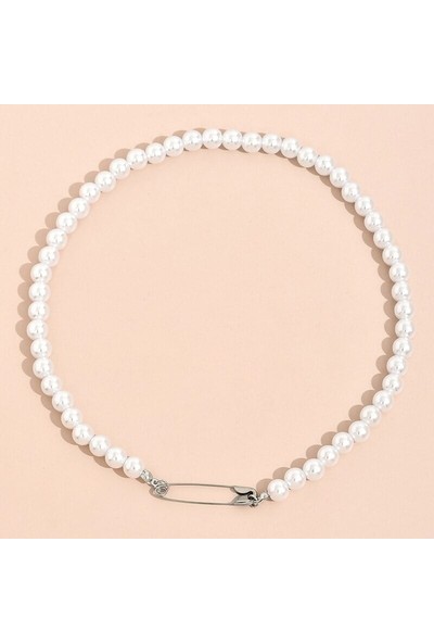 Alldripwear Gerdanlık Kolye Kadınlar Için 1 Kat Çengelli Inci Kolye