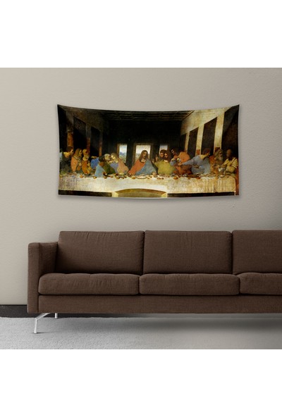 Vagonik Leonardo Da Vinci Son Akşam Yemeği Duvar Örtüsü Halısı (70 x 150 Cm)