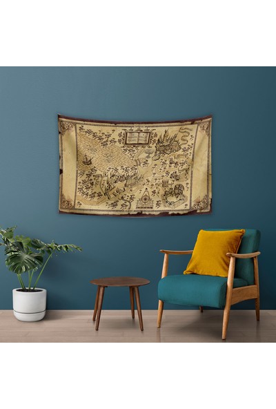 Vagonik Harry Potter Çapulcu Haritası Duvar Örtüsü Halısı (70 x 100 Cm)