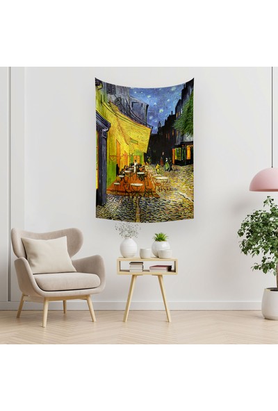 Vagonik Van Gogh Teras Cafe Duvar Örtüsü Halısı (70 x 100 Cm)
