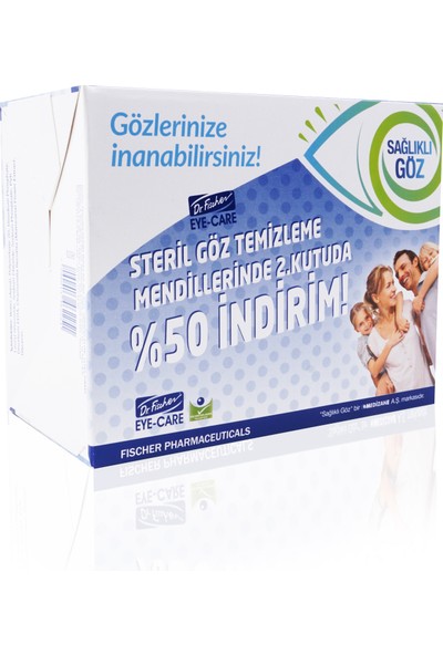 Dr. fisher Eye-Care Yetişkin Steril Göz Temizleme Mendili 2 x 30'lu Paket