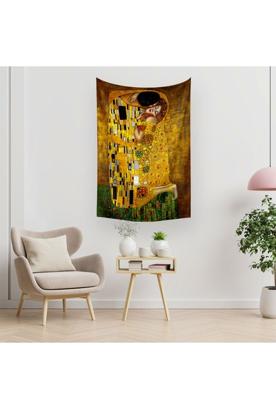Vagonik Gustav Klimt Öpücük Duvar Örtüsü Halısı (70 x 100 Cm) Vagonik Gustav Klimt Öpücük Duvar Örtüsü Halısı (70 x 100 Cm)