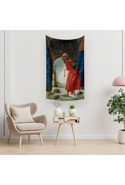 Vagonik Osman Hamdi Bey Kaplumbağa Terbiyecisi Duvar Örtüsü Halısı (70 x 100 Cm)