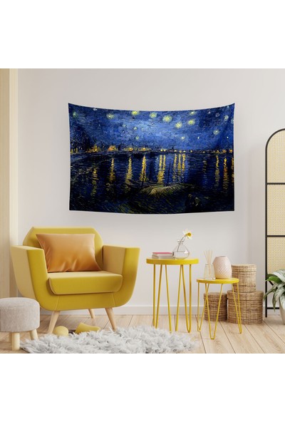 Vagonik Van Gogh Yıldızlı Gece 2 Duvar Örtüsü Halısı (70 x 100 Cm)