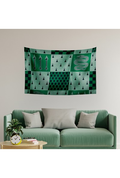 Vagonik Harry Potter Slytherin Duvar Örtüsü Halısı (70 x 100 Cm)
