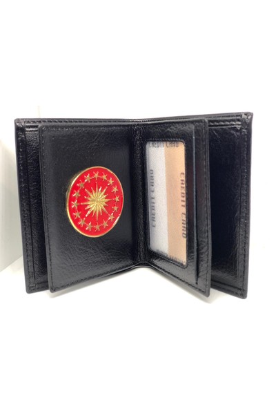 Trend Cüzdan Cumhurbaşkanlığı Forslu Küçük Rozetli Cüzdan Hakiki Deri