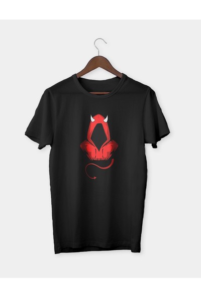 Hollyti Şeytan Baskılı T-Shirt Tişört