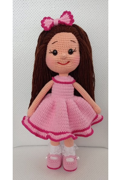 Toys City Pembe Ilknur Bebek Organik Örgü Oyuncak