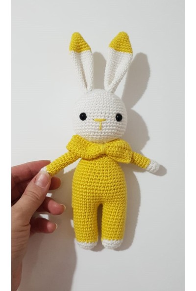 Toys City Sarı Minik Tavşan Organik Örgü Oyuncak