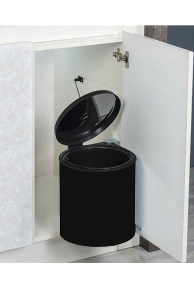 ALMITAL Dolap Içi Mat Siyah Metal Luks Çöp Kovası 11 Lt , Otomatik Açılır Kapaklı ALMITAL Dolap Içi Mat Siyah Metal Luks Çöp Kovası 11 Lt , Otomatik Açılır Kapaklı