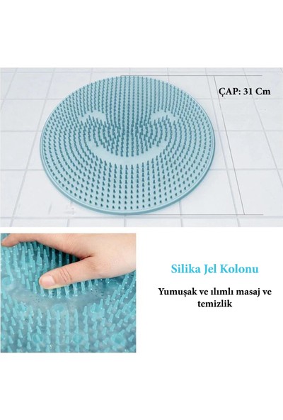 Buffer Silikon Fırçalı Banyo Masaj Matı ve Ayaklar Için Topuk Masaj Paspası Buffer Silikon Fırçalı Banyo Masaj Matı ve Ayaklar Için Topuk Masaj Paspası