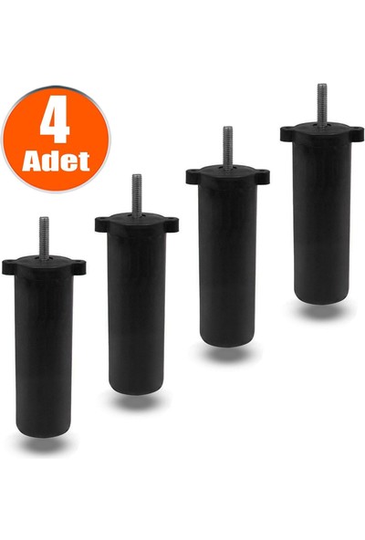 Badem10 Kanepe Baza Koltuk Destek Ayağı M8 Civata Ayarlı Siyah Ayak 14 cm (4 Adet) Badem10 Kanepe Baza Koltuk Destek Ayağı M8 Civata Ayarlı Siyah Ayak 14 cm (4 Adet)
