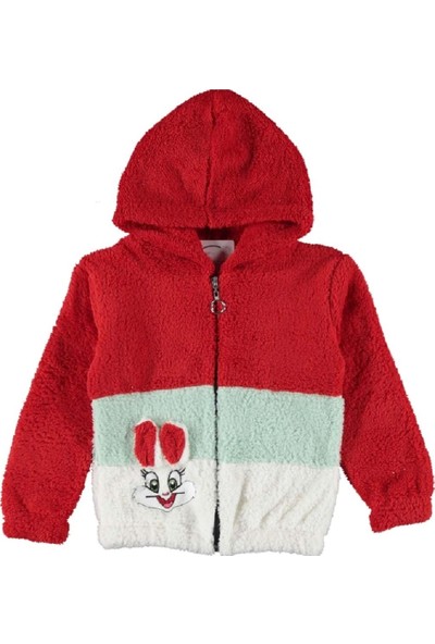 Başak Çocuk Giyim 146413 Kız Kapşonlu Peluş Hırka - Kırmızı - 4-5 Yaş