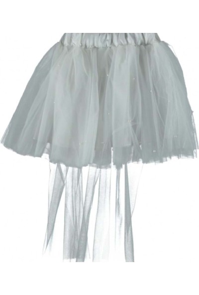 Başak Çocuk Giyim Bcg 301472 Boncuklu Kuyruklu Tütü Etek 6/14 Yaş - Beyaz - 5-6 Yaş