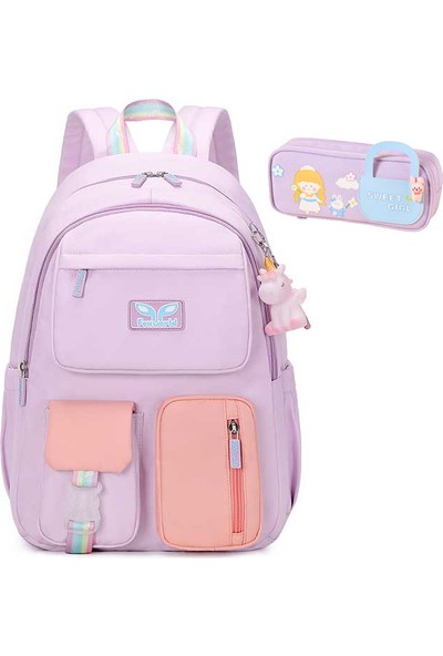 Foxworld Kız Çocuk Okul Çantası ve Kalem Çantası 2 Parçalı Set (Yurt Dışından)