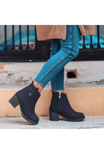 Nubuk Süet Topuklu Bot
