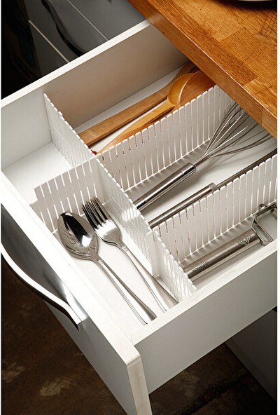 Zuzu Made Çekmece Düzenleyici Ayarlanabilir Kesilebilir Çekmece Organizeri 4lü 10 x 40 cm