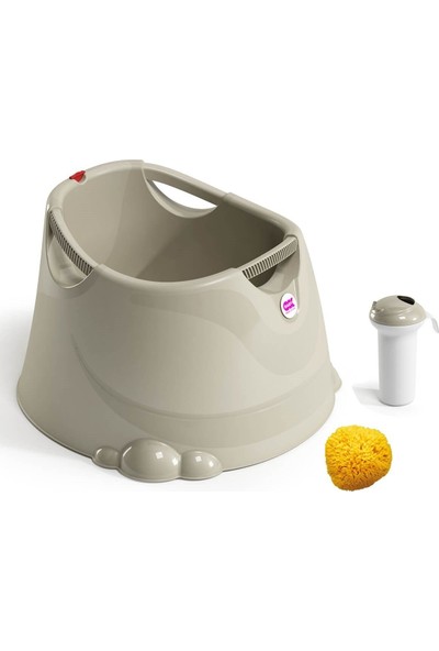 Okbaby Opla Küvet & Splash Bebek Duşu & Doğal Banyo Süngeri No.12 / Gri