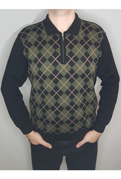 Kamalı Erkek Desenli Tüylenmez Yakalı Baba Kazak Polo Yaka Baklava Desenli Fermuarlı Triko Kışlık Baba Kazak Kamalı Erkek Desenli Tüylenmez Yakalı Baba Kazak Polo Yaka Baklava Desenli Fermuarlı Triko Kışlık Baba Kazak