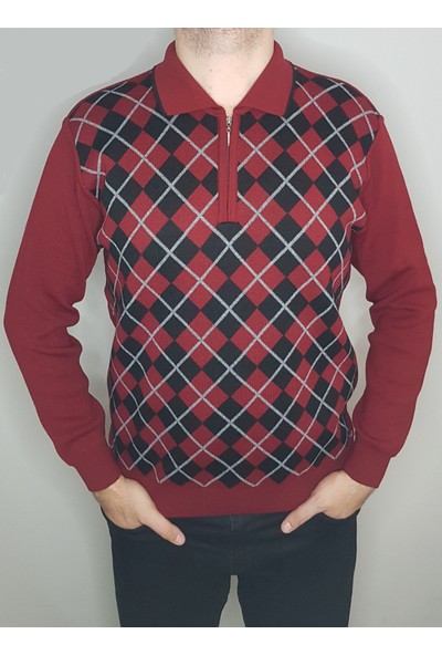 Kamalı Erkek Desenli Tüylenmez Yakalı Baba Kazak Polo Yaka Baklava Desenli Fermuarlı Triko Kışlık Baba Kazak Kamalı Erkek Desenli Tüylenmez Yakalı Baba Kazak Polo Yaka Baklava Desenli Fermuarlı Triko Kışlık Baba Kazak