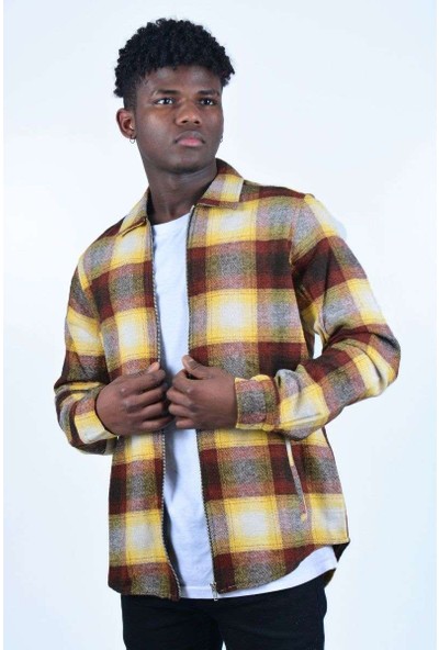 Koçmen Kocmen Erkek Fermuarlı Oduncu Gömlek K1362 - Taba