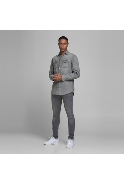 Jack & Jones Liam Erkek Gri Jean Pantolon (12109954-GRED)