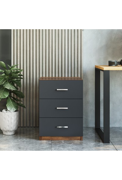 L'occi Concept Diego C Ofis 3 Lü Keson Barok-Antrasit L'occi Concept Diego C Ofis 3 Lü Keson Barok-Antrasit