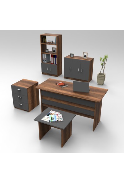 L'occi Concept Diego Abcde Ofis Büro Masa Takımı Barok-Antrasit