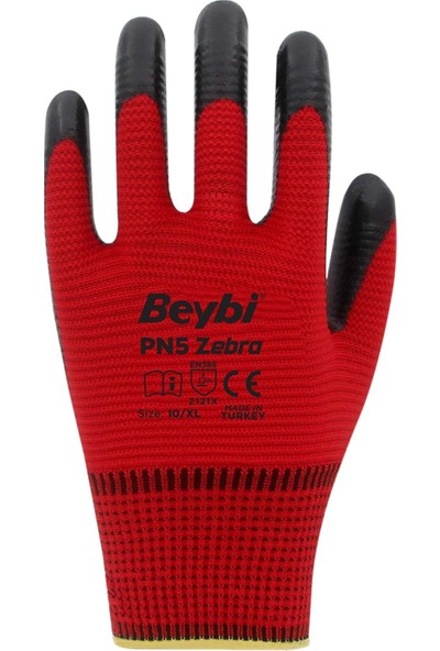 Beybi Beybi̇ Pn5 Zebra No:10 Kirmizi - Si̇yah Işçi̇ Eldi̇veni̇ Beybi Beybi̇ Pn5 Zebra No:10 Kirmizi - Si̇yah Işçi̇ Eldi̇veni̇