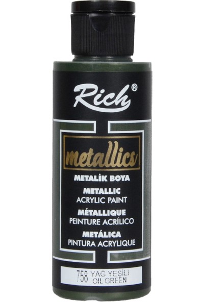 Rich Metalik Akrilik Boya 120 ml Yağ Yeşili