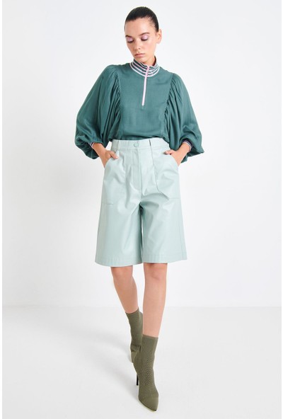 Upgrade Deri Bermuda Şort Mint Upgrade Deri Bermuda Şort Mint